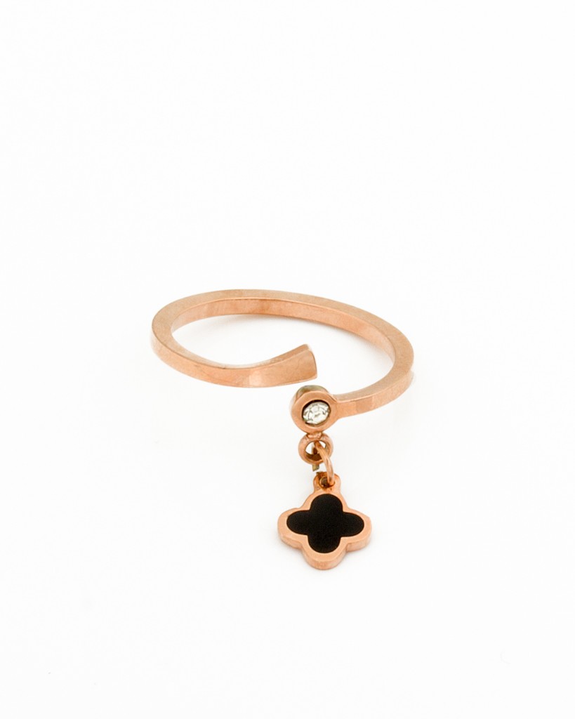 Rose Gold Clover Ring • Pinky Ring