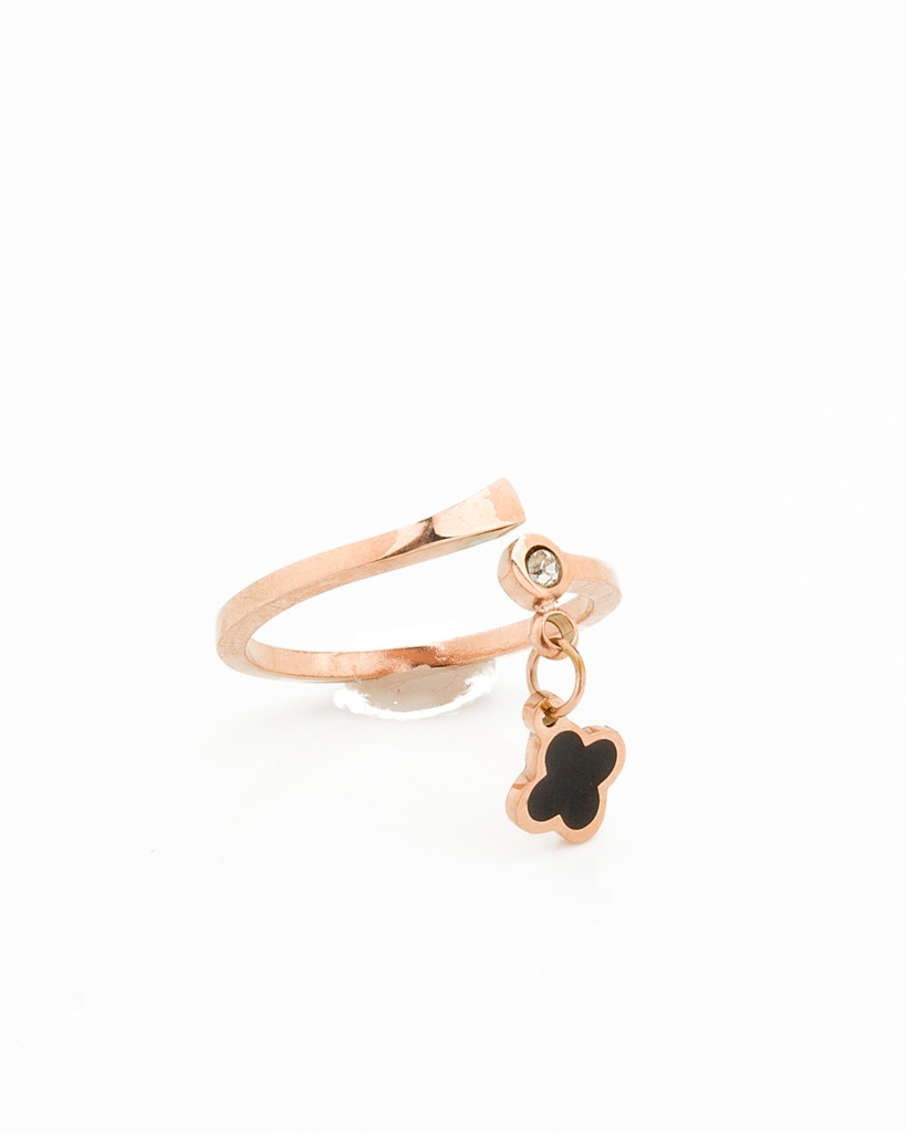Rose Gold Clover Ring • Pinky Ring