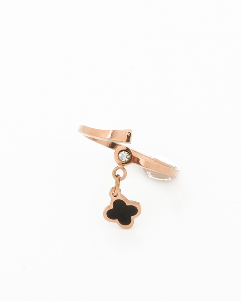 Rose Gold Clover Ring • Pinky Ring