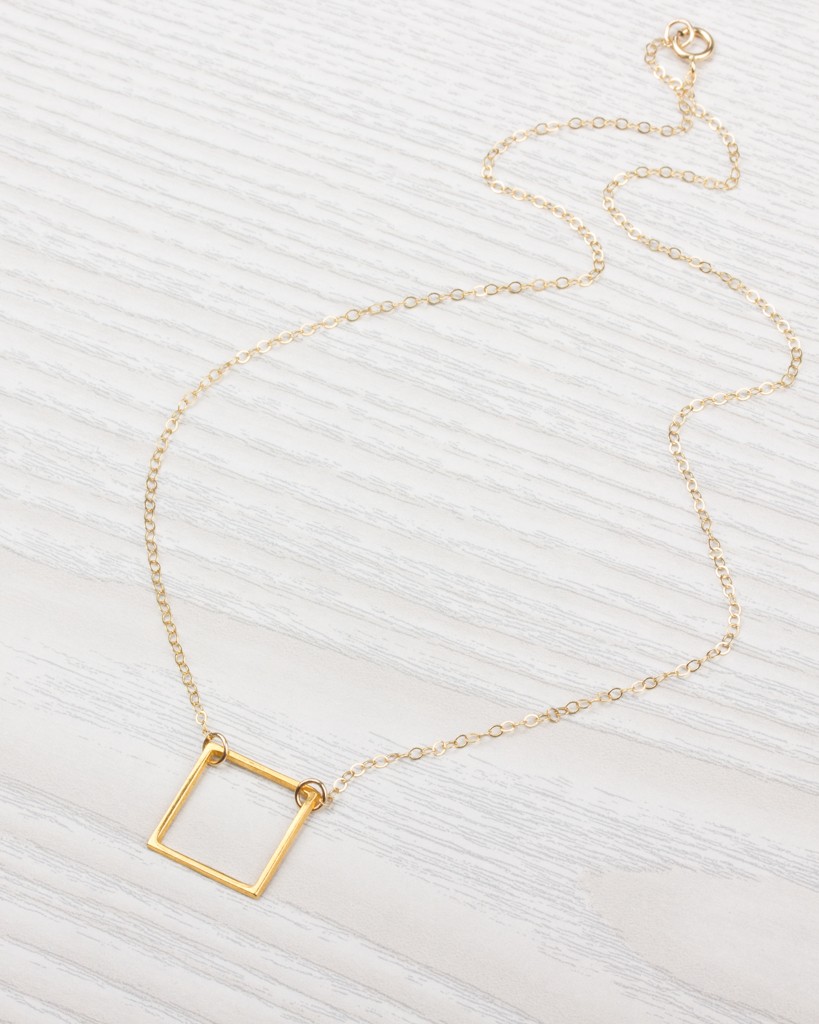 Geometric Necklace • Square Pendant