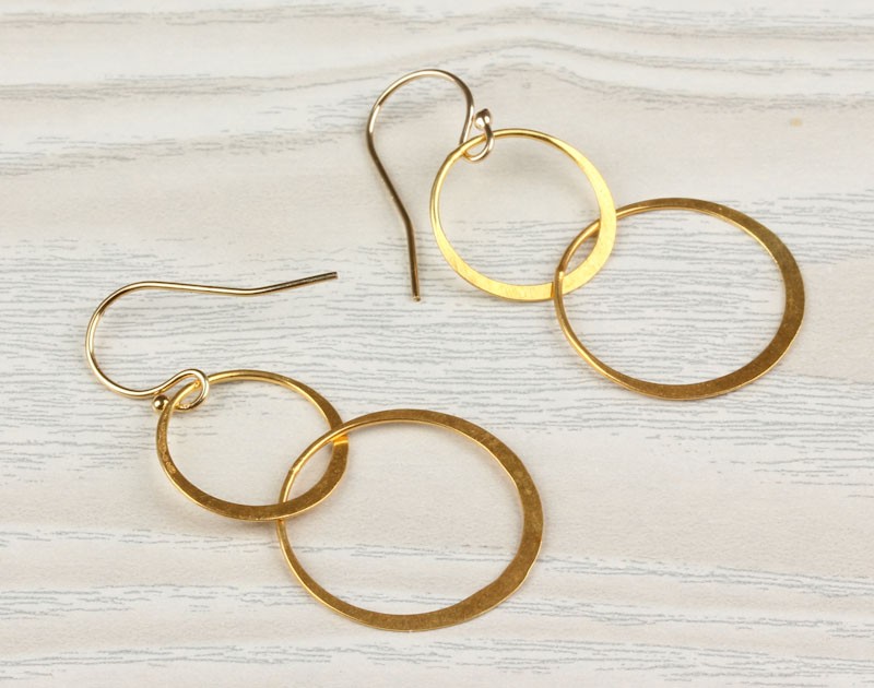 Gold Infinity Earrings / Long Earrings | Two Circles