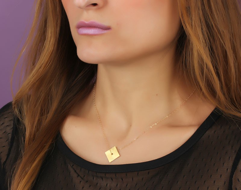 Minimalist Necklace / Square Necklace | Peneus