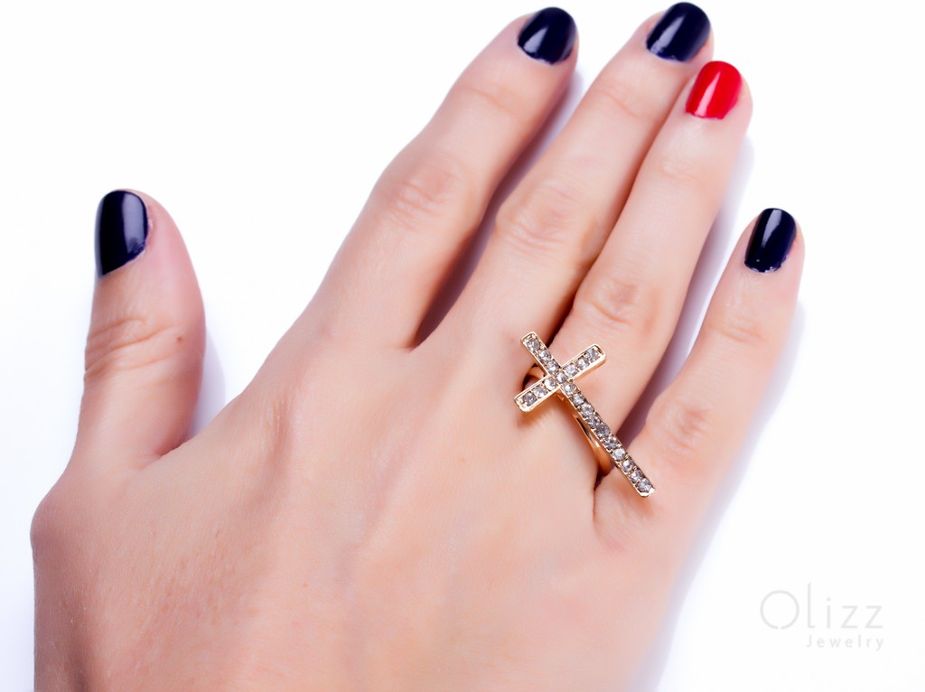 Simple Everyday Gold Ring / Gold Plated Ring / Cross Ring | Simoeis