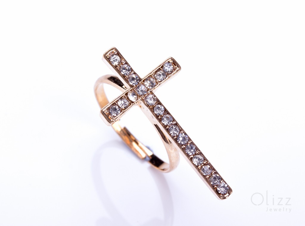 Simple Everyday Gold Ring / Gold Plated Ring / Cross Ring | Simoeis