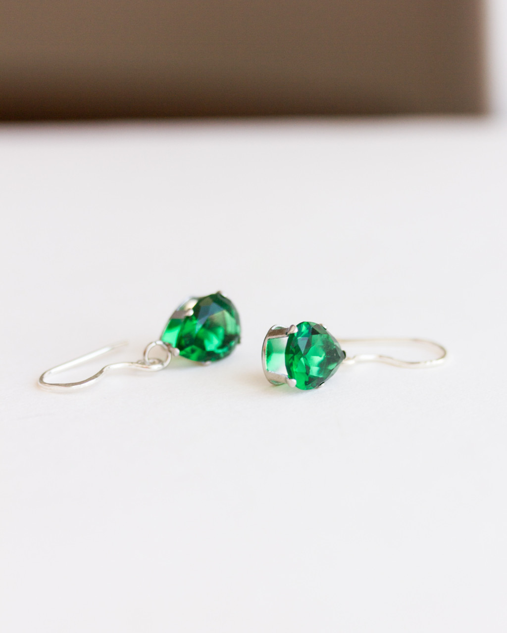 sterling silver emerald studs