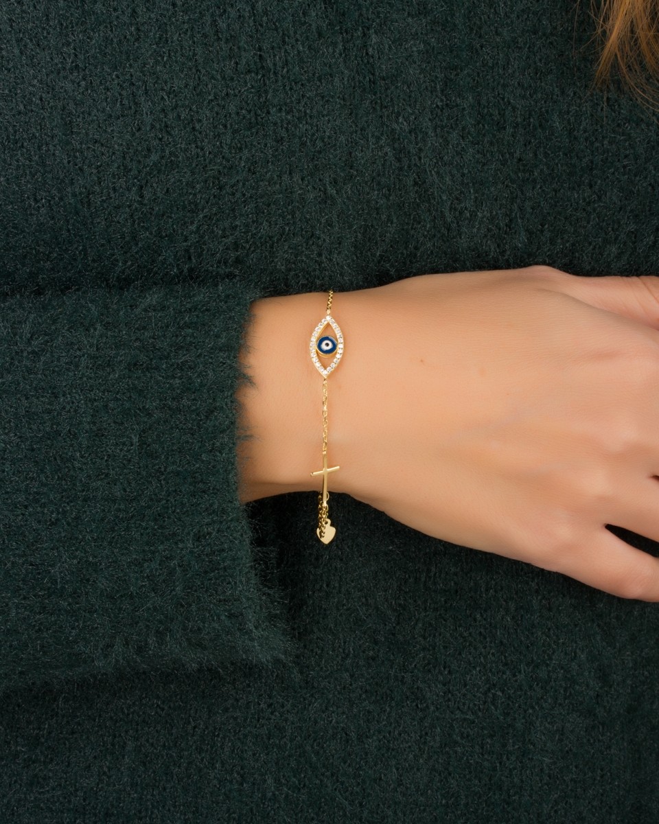 Cross Evil Eye Bracelet - Faith bracelet