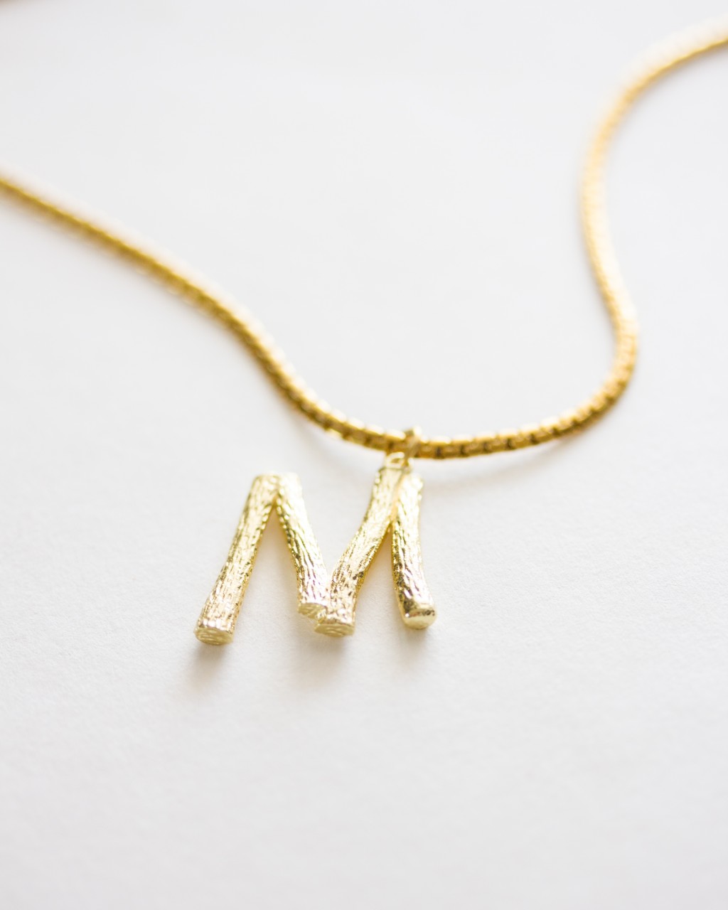 Gold M Necklace