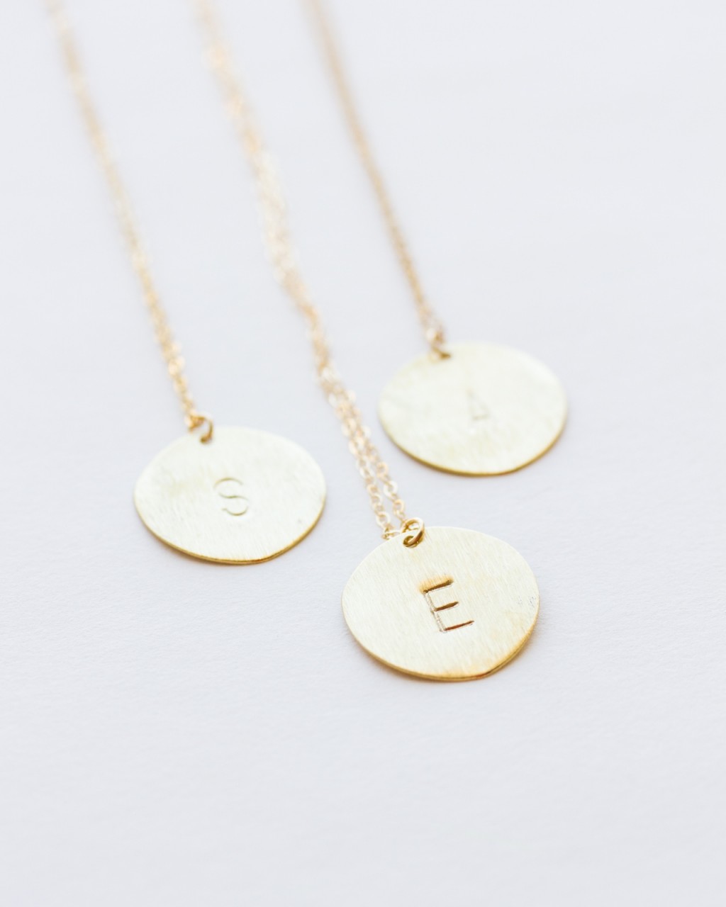 Long Initial Disc Pendant