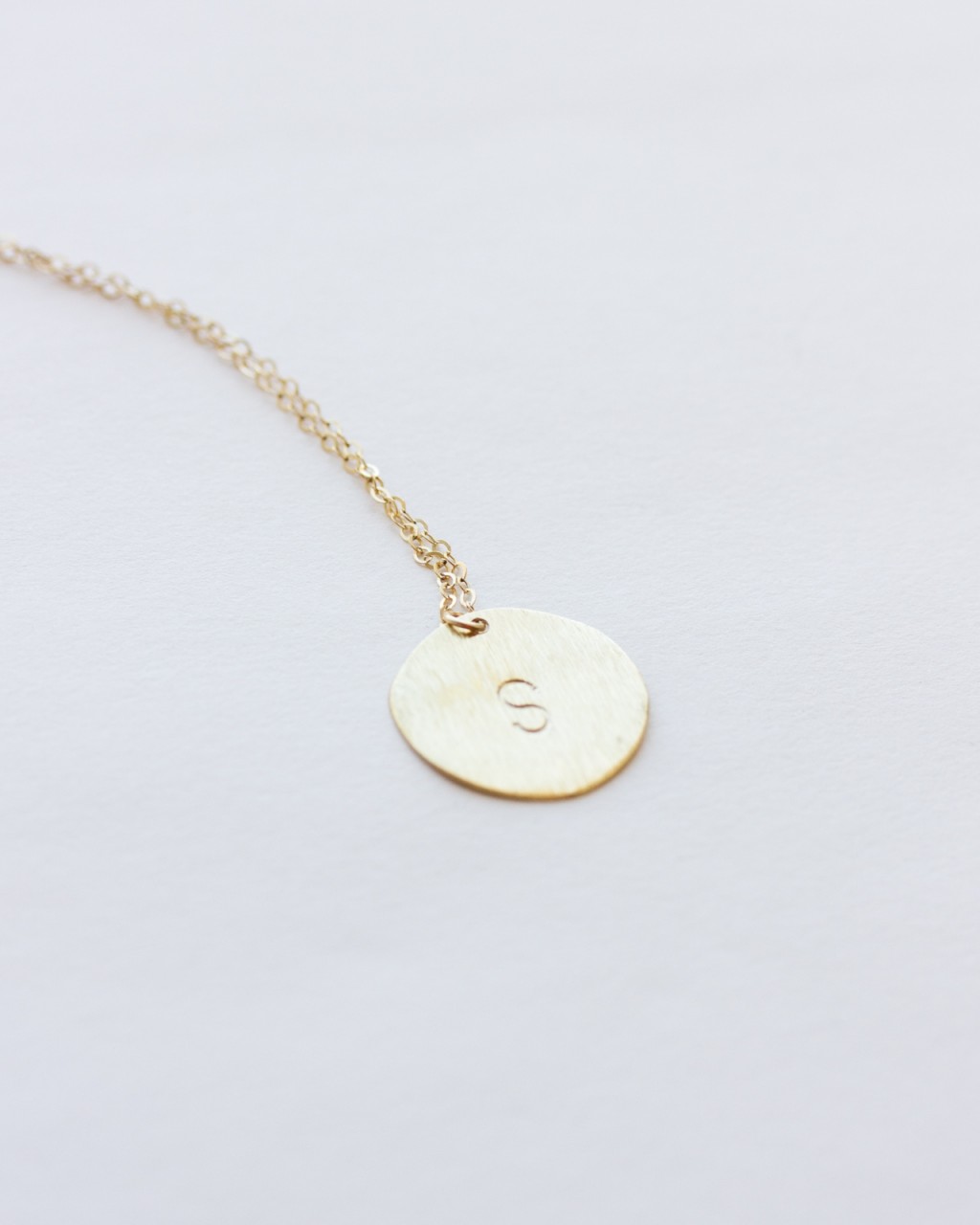 Long Initial Disc Pendant