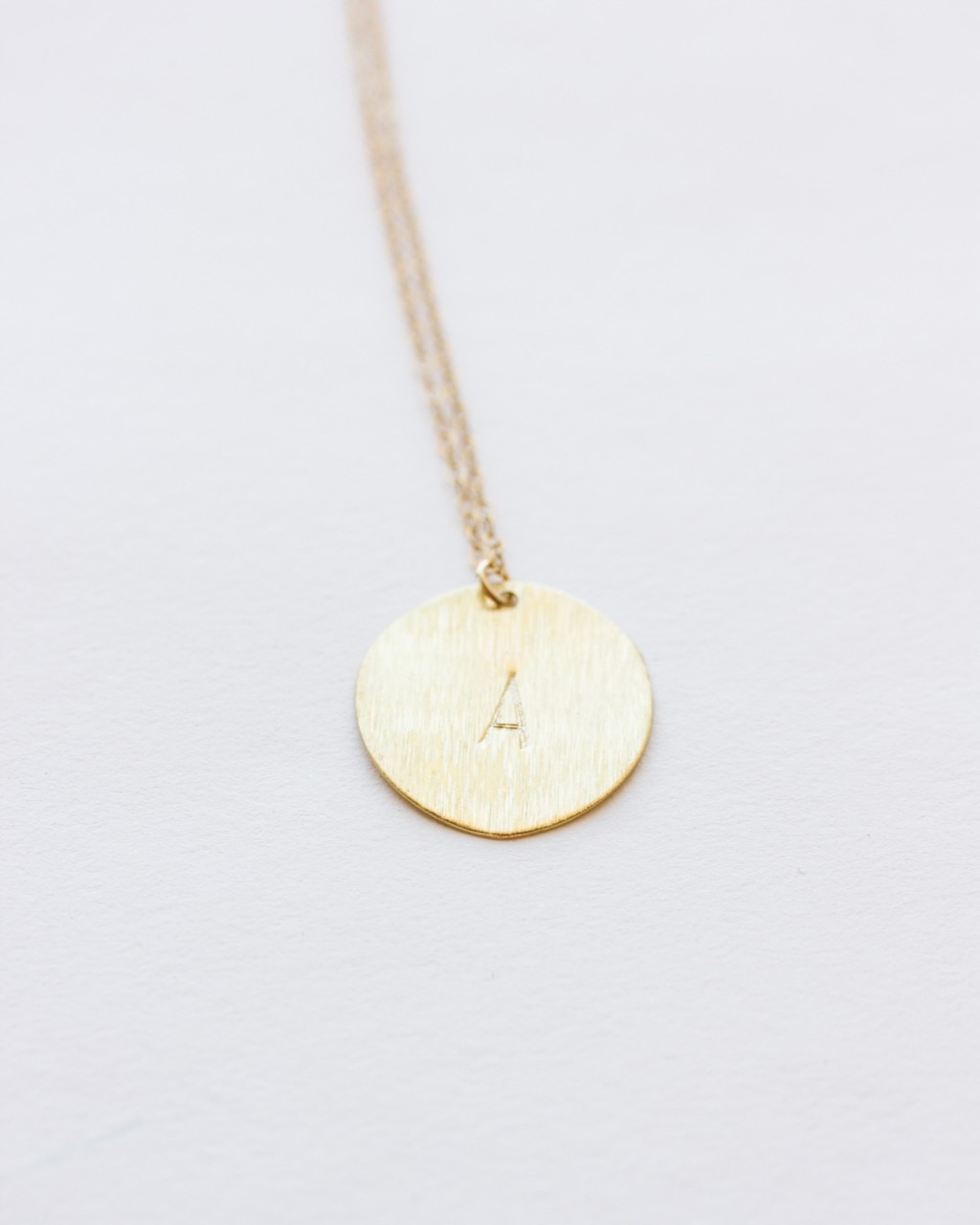 Long Initial Disc Pendant