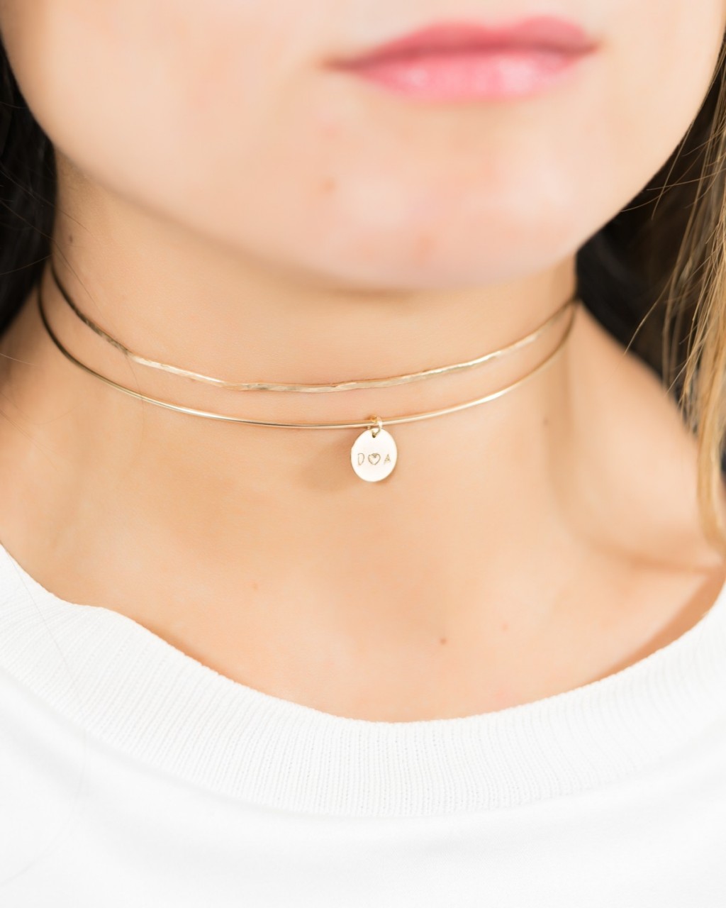 Initial Choker Necklace - Collar Necklace