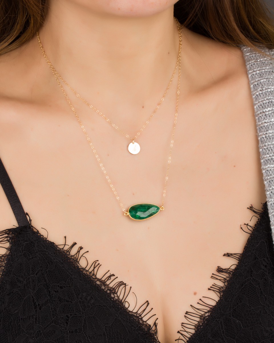 Large Emerald Necklace • Gemstone Necklace