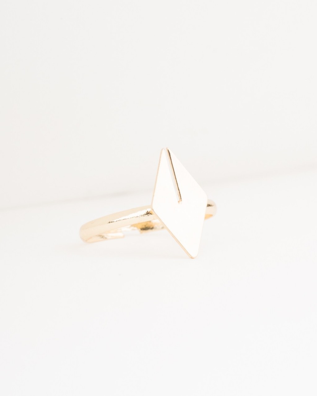 Gold Rhombus Ring - Gold Geometric Ring