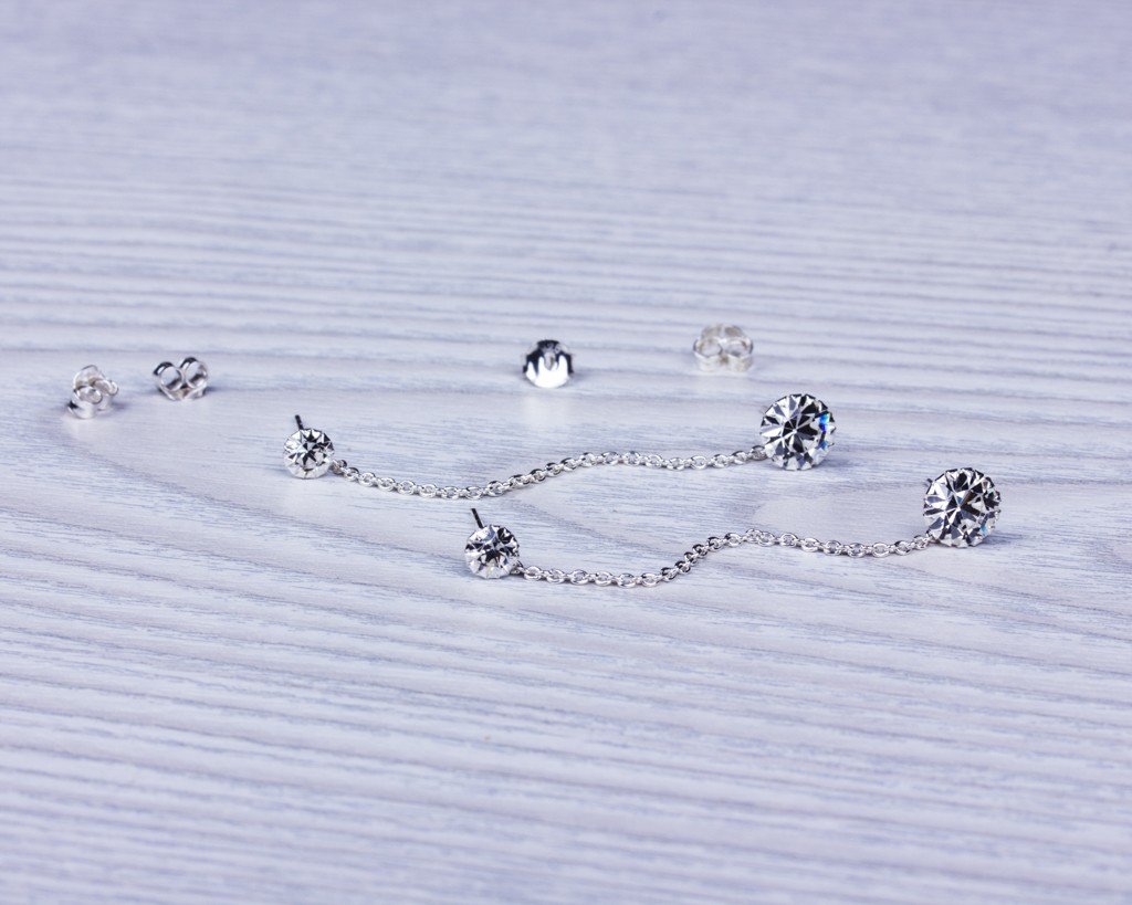 Double Piercing Earring - Double Pearl Earring - Double Ear Piercing,