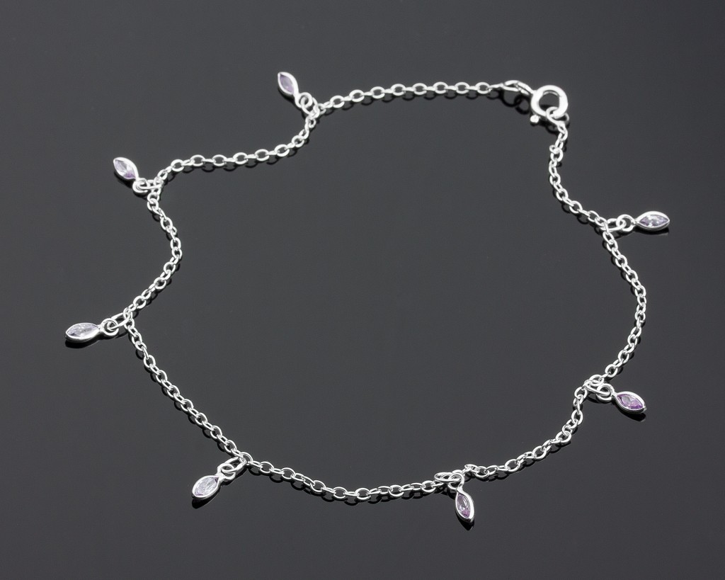 Anklets in Silver - Crystal Anklet